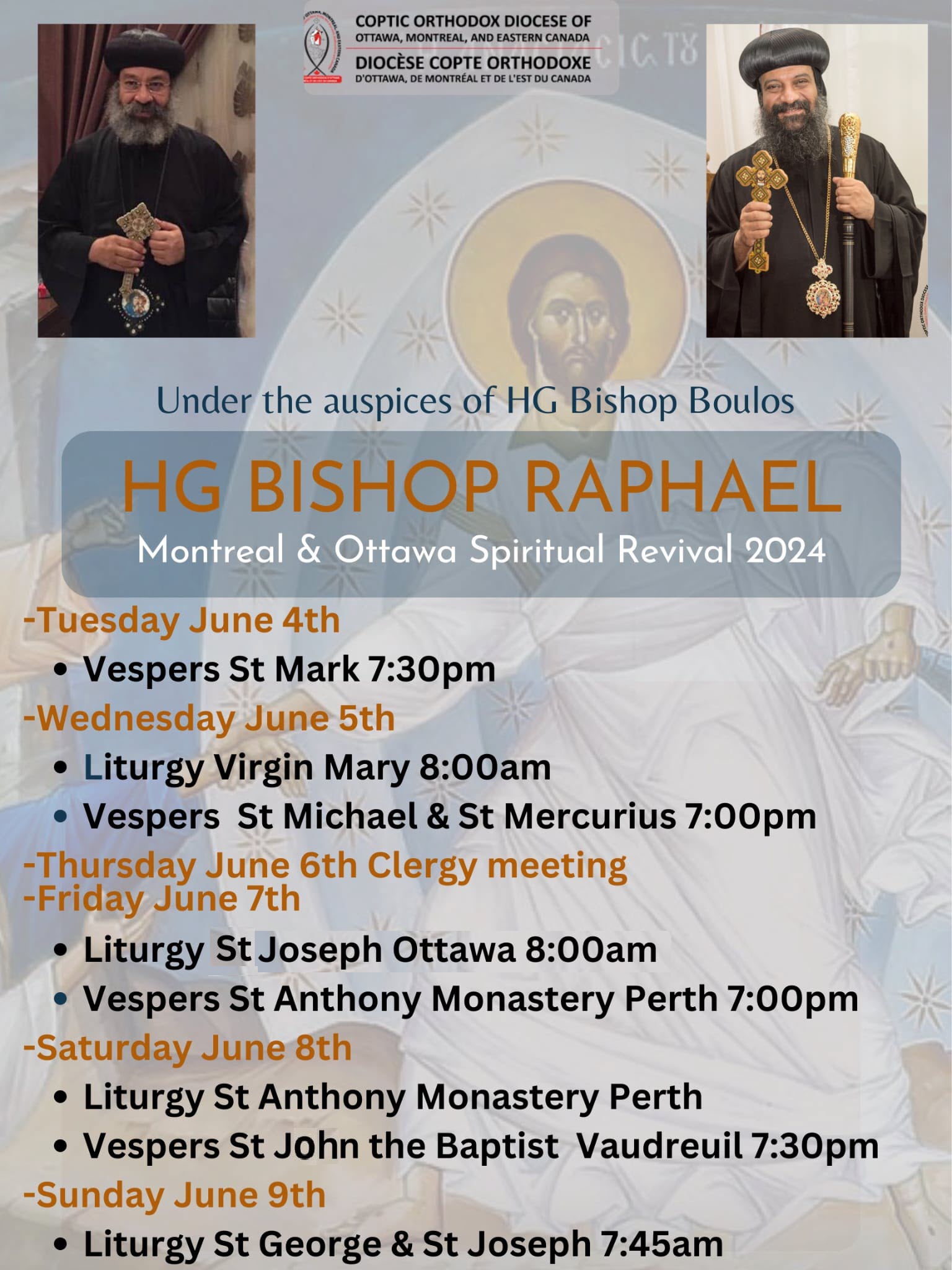 HG Bishop Raphael Visit June 2024 - ECCOPTS